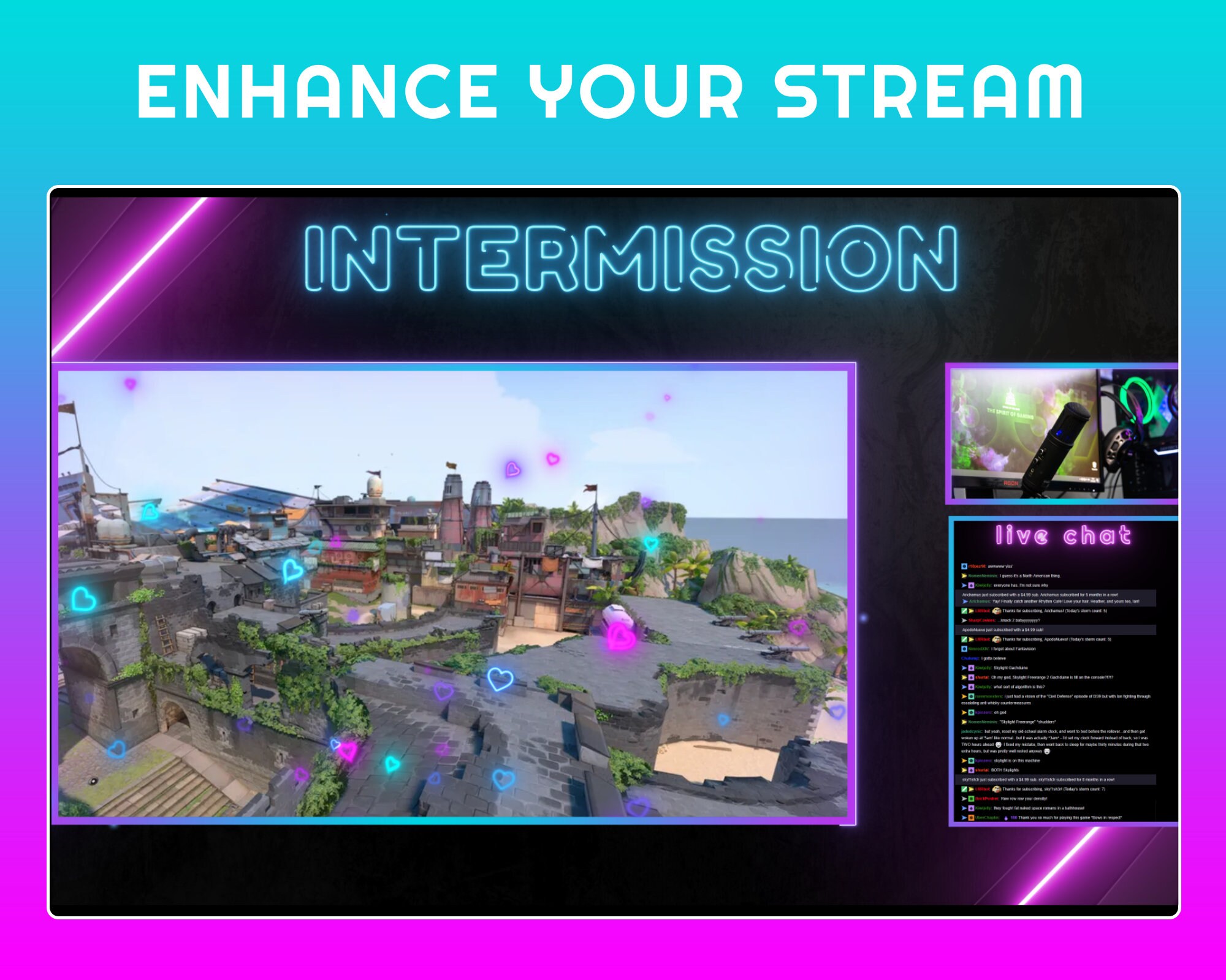 Animated Heart Glowing Stream Decoration Glowing Pink and - Etsy