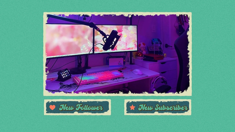 Retro Vintage Animated Stream Overlay, Retro Twitch Overlay ...