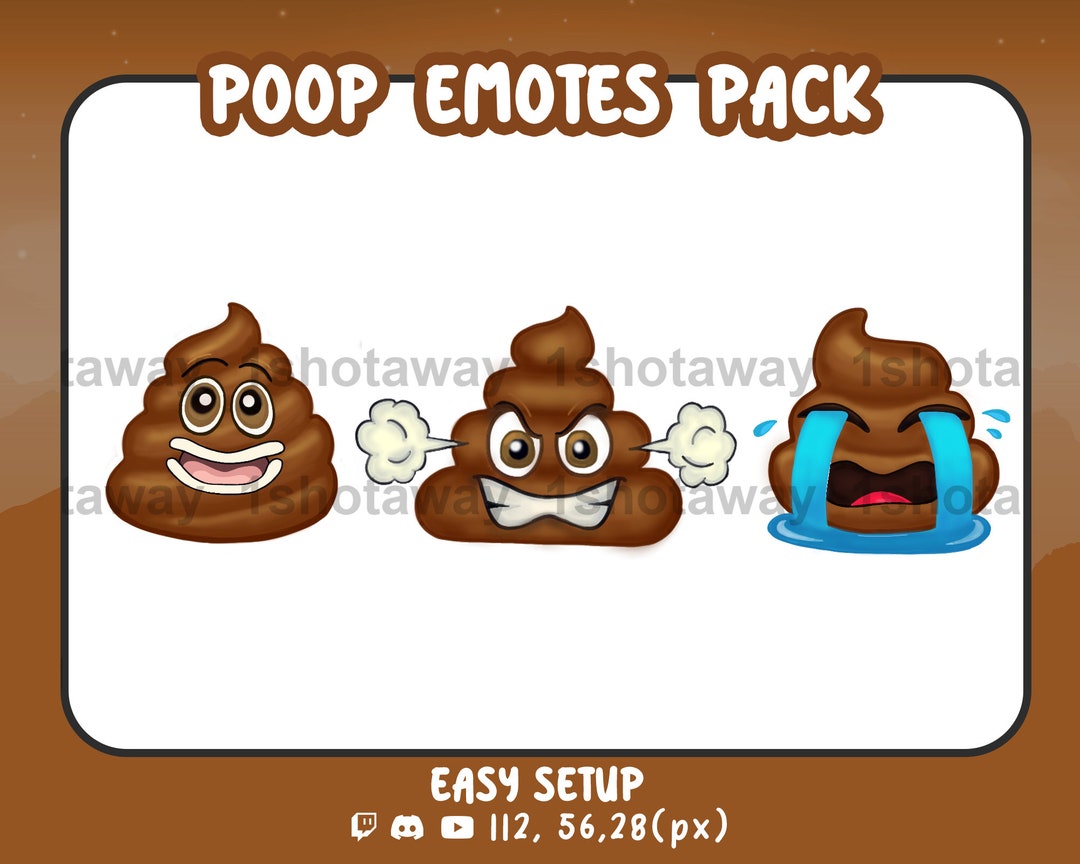 Poop Emoji, Twitch Poop Emotes, Poop Stream Emote, Poop Emote for ...