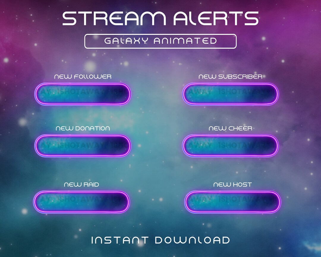 Animated Twitch Alerts, Galaxy Theme, Space Animated Alerts, Stars ...