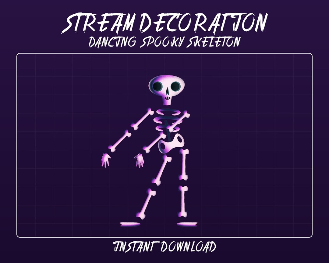 Animated Dancing Skeleton Twitch Overlay, Halloween Twitch Overlay ...