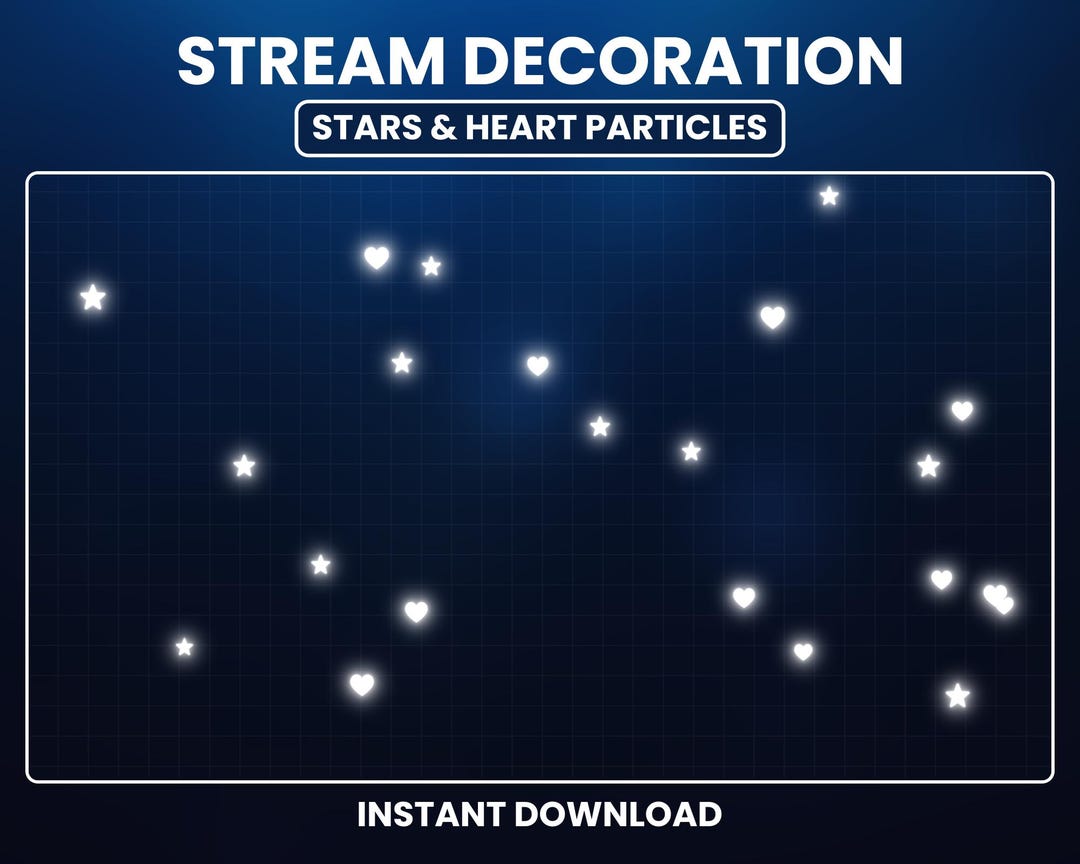 Animated Heart Twitch Overlay, Stars Hearts Overlay, Hearts Stream ...