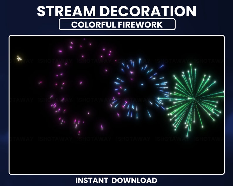 Animated Firework Stream Decoration, Colorful Firework, Party Overlay ...