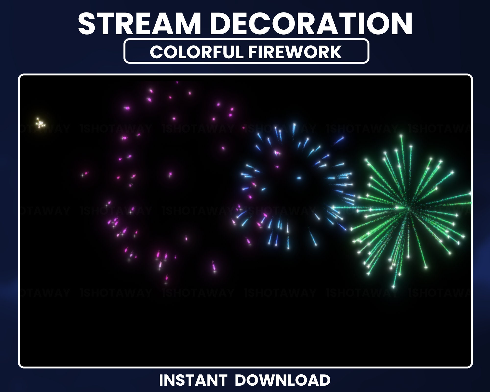 Animated Firework Stream Decoration, Colorful Firework, Party Overlay ...