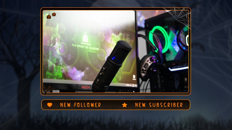 Twitch Halloween Animated Overlay, Black Spooky Stream Overlay ...