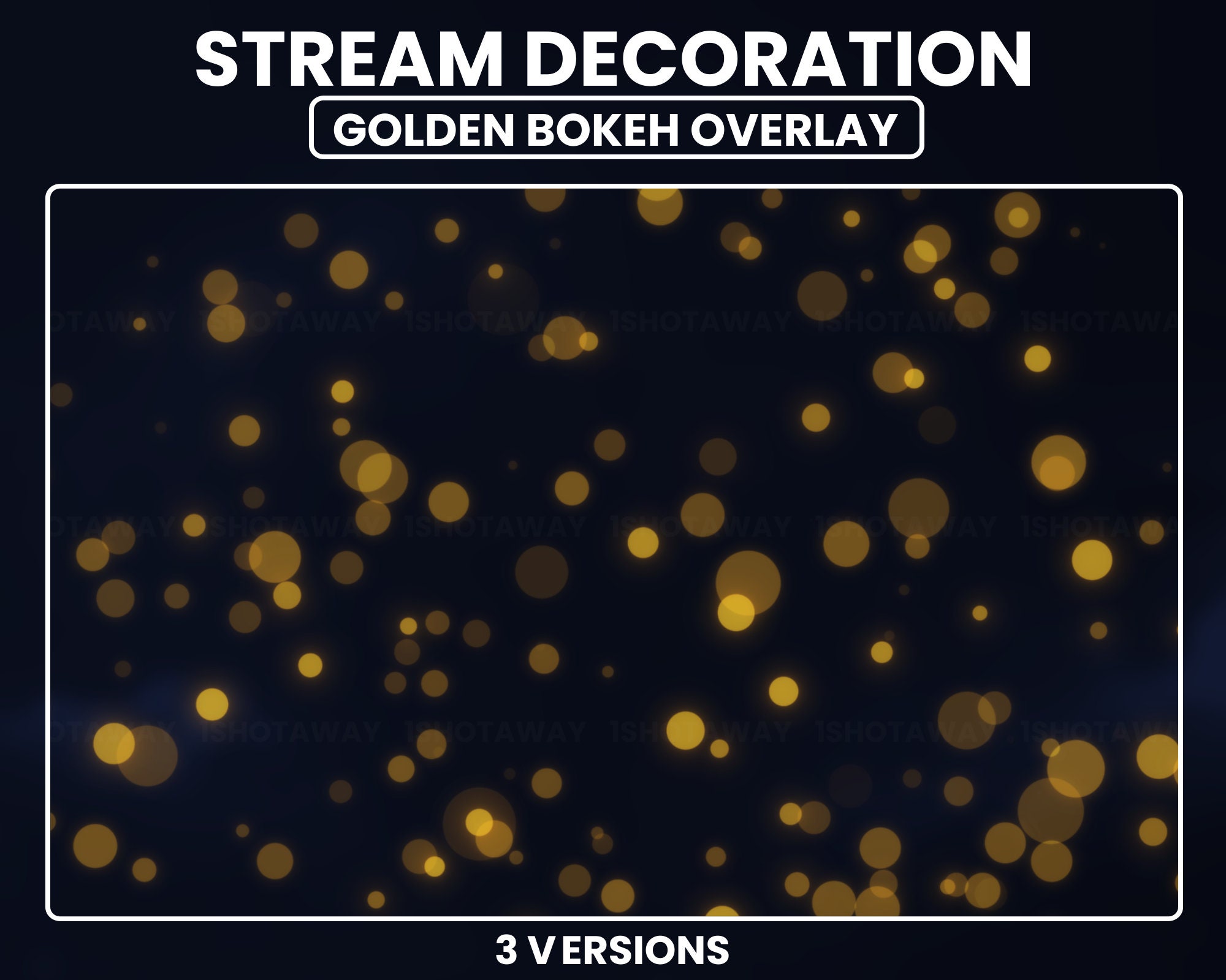 Animated Stream Decoration Bokeh Overlay, Bokeh Falling Dust, Floating Calming Particles, Gold ...