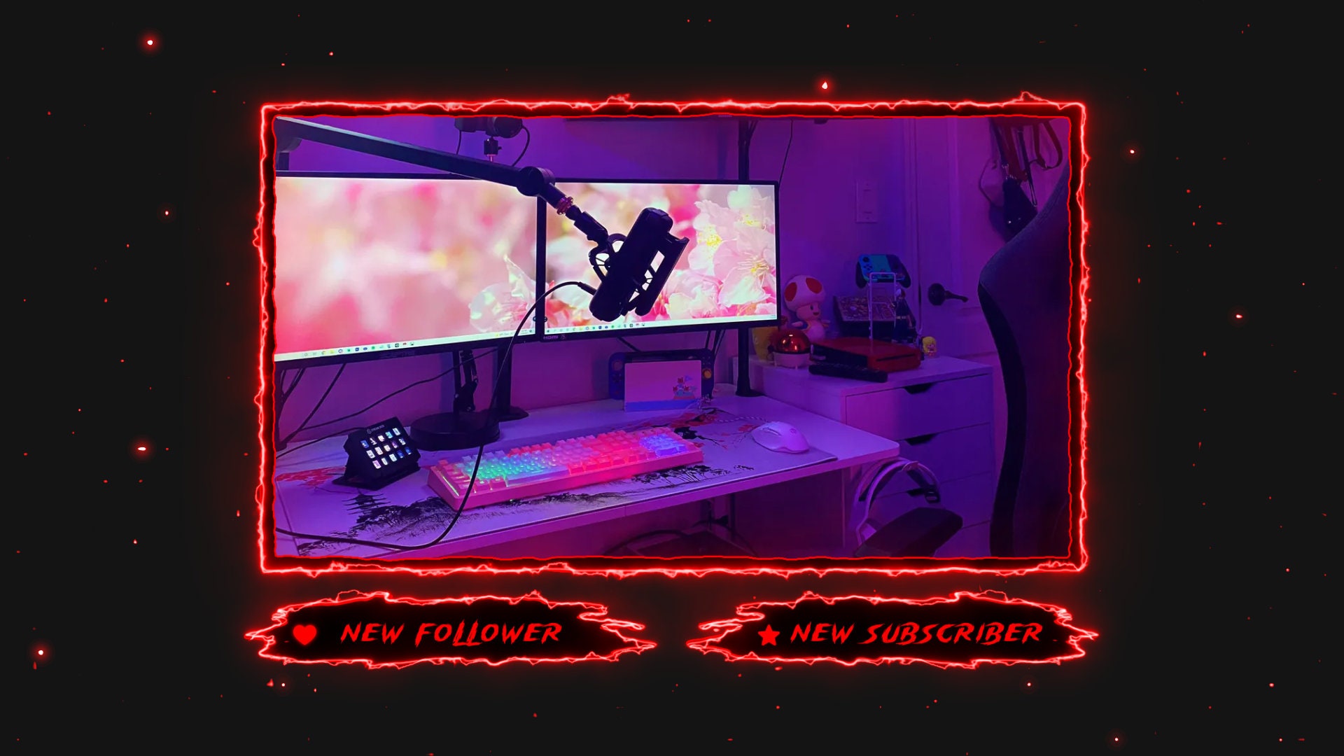 Horror Twitch Animated Overlay, Red & Black Stream Overlay, Spooky ...