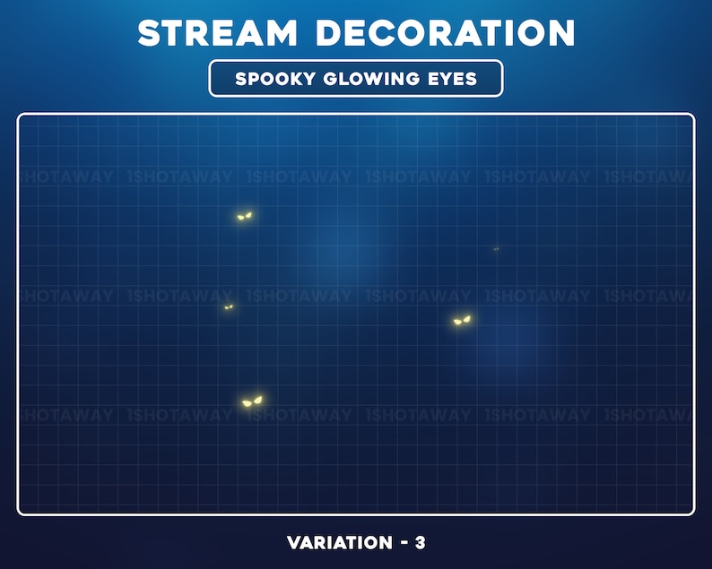 Animated Stream Decoration Horror Overlay, Spooky Eyes, Glowing Evil ...