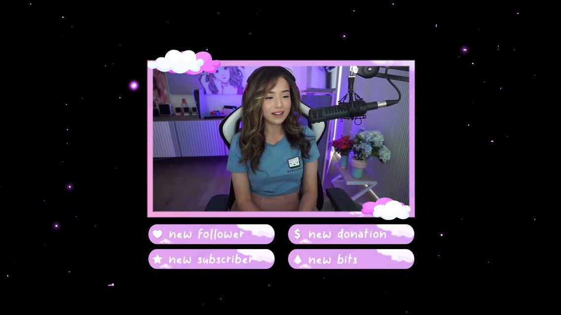 Clouds Animated Stream Overlay Package for Twitch Cute Pink - Etsy