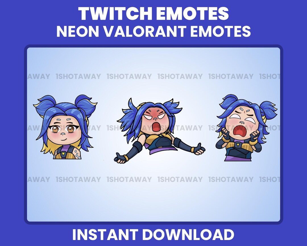 Valorant Neon Emotes, Neon Valorant Twitch Emotes, Valorant Twitch ...