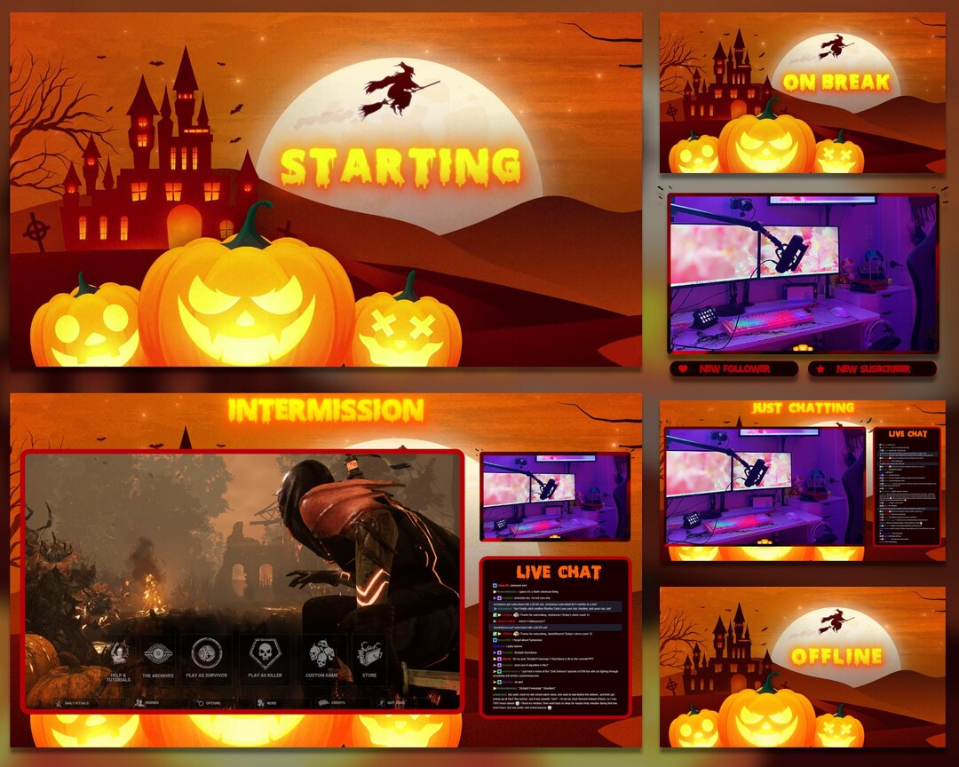 Twitch Halloween Animated Overlay, Spooky Stream Overlay, Twitch ...