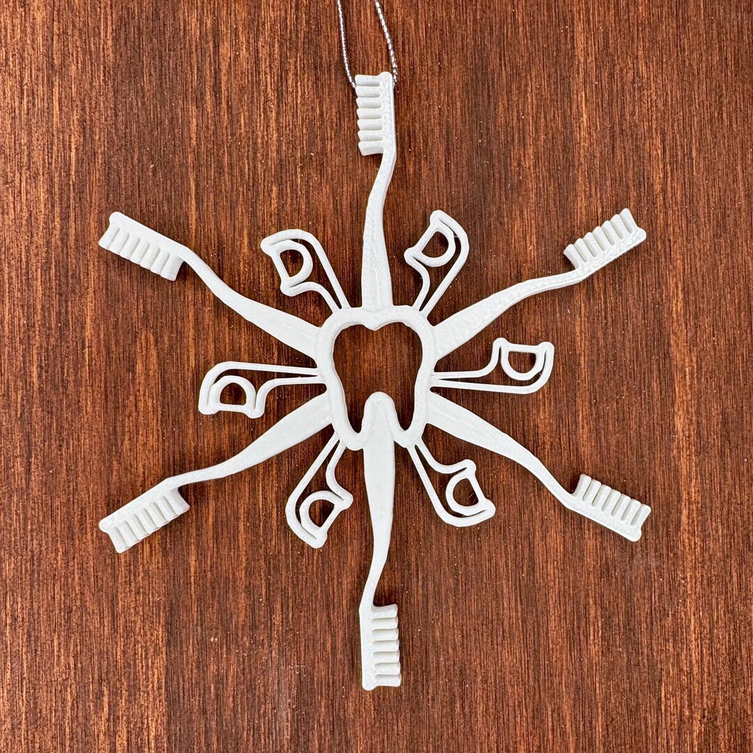 Dental Hygienist Snowflake Ornament: Tooth & Brush Christmas Tree Decor ...