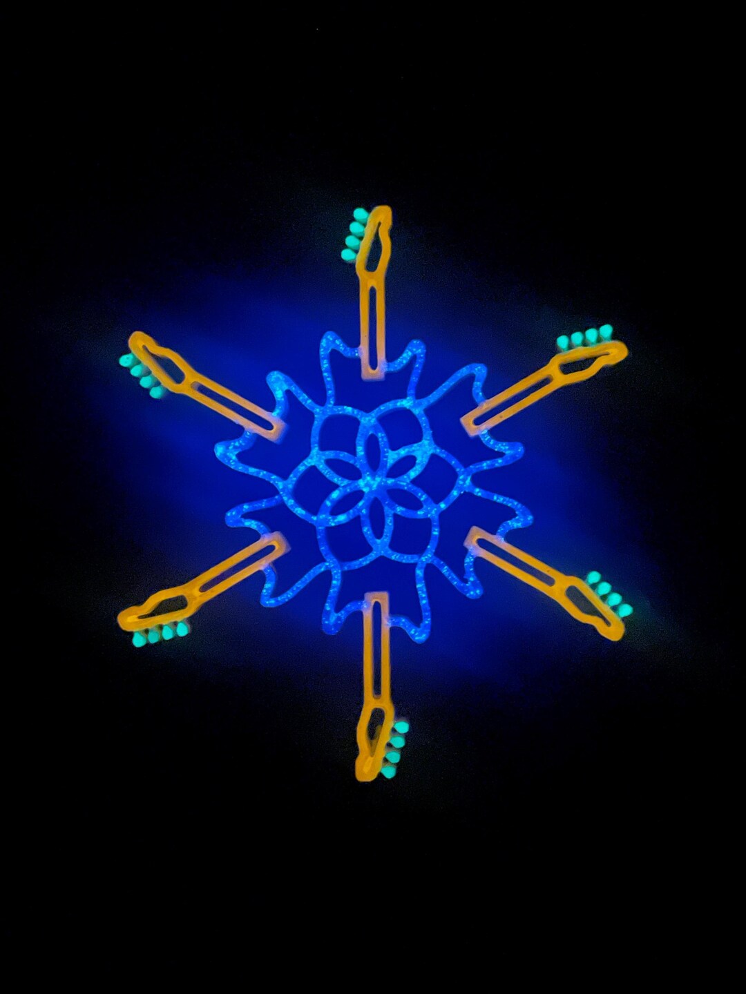 Glow-in-the-dark Electric Bass Guitar Snowflake Ornament Unique ...