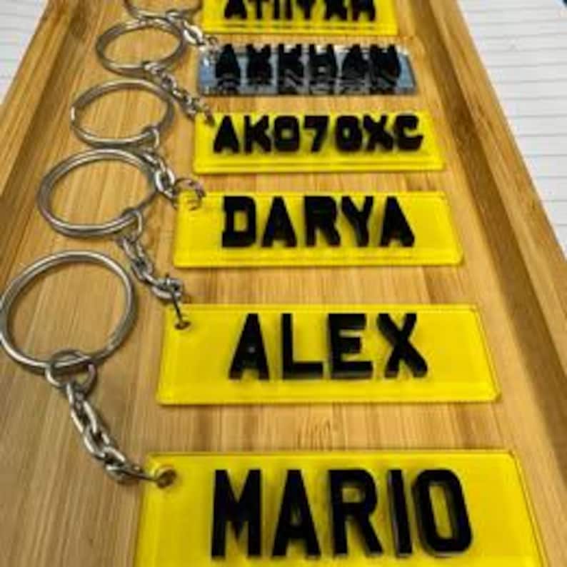 Custom 4D Numberplate Keyring Personalised Name Registration Custom ...
