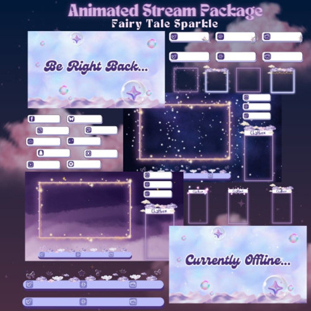 Animated Dreamy Stream Package I Fairy Core Overlay I Cozy Overlay I ...