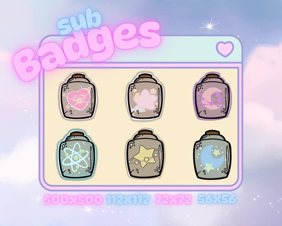 Celestial Cuties: for Badges, Sub Badges, Twitch, Cuties, Cozy, Gaming ...