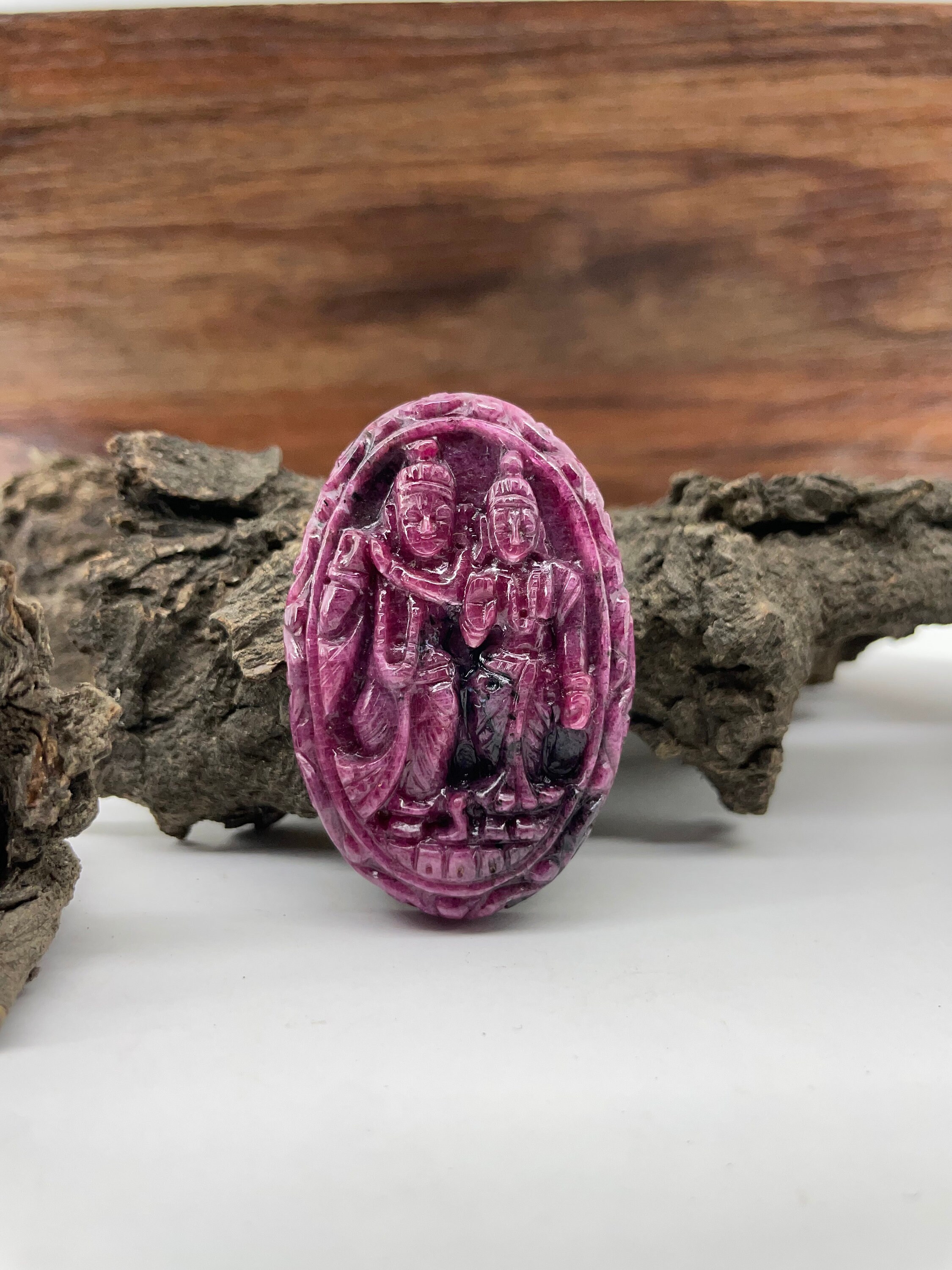 Ruby Radha Krishna Gemstone Handmade Carving | Ruby Krishna Carving | Ruby Krishna Gemstone ...
