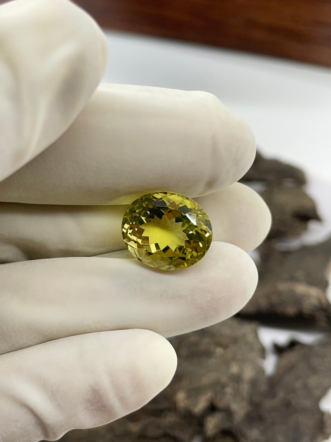 Lemon Diamond Cut Stone | Ovel Cut Lemon Carving | Handmade Lemon ...