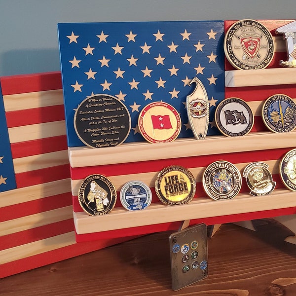 Wooden American Flag Coin Holder - Etsy