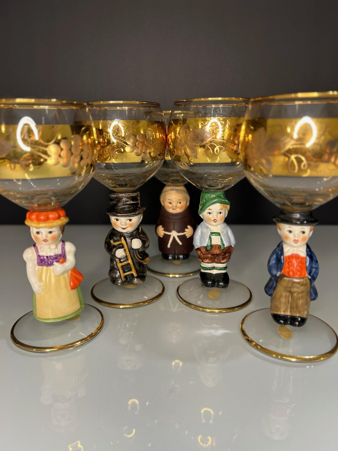 1960s Goebel Hummel Figurine Wine Glasses - Etsy