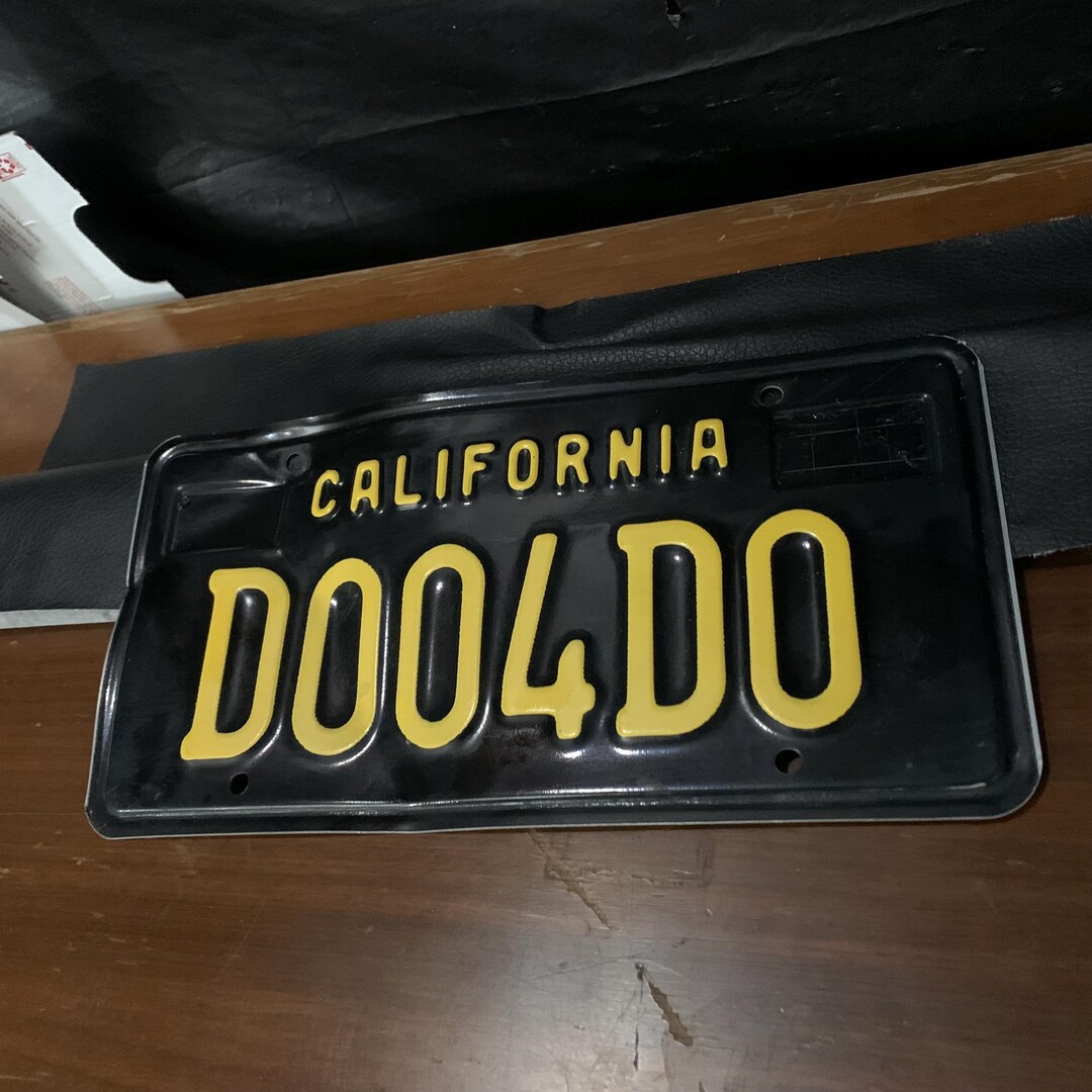 Vintage 1960s California Black and Yellow Custom 6 Digit License Plate ...