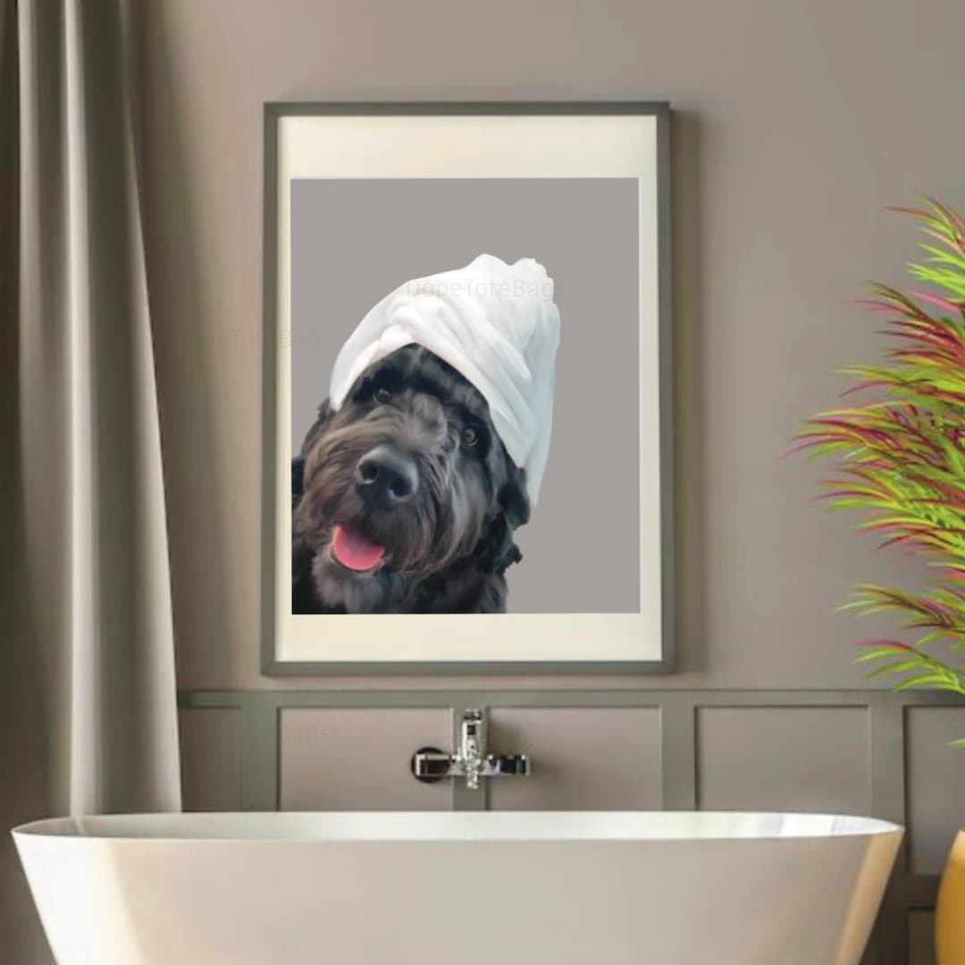 Black Goldendoodle Poster, Dog Illustration, Dog Drawing, Pet Portrait ...