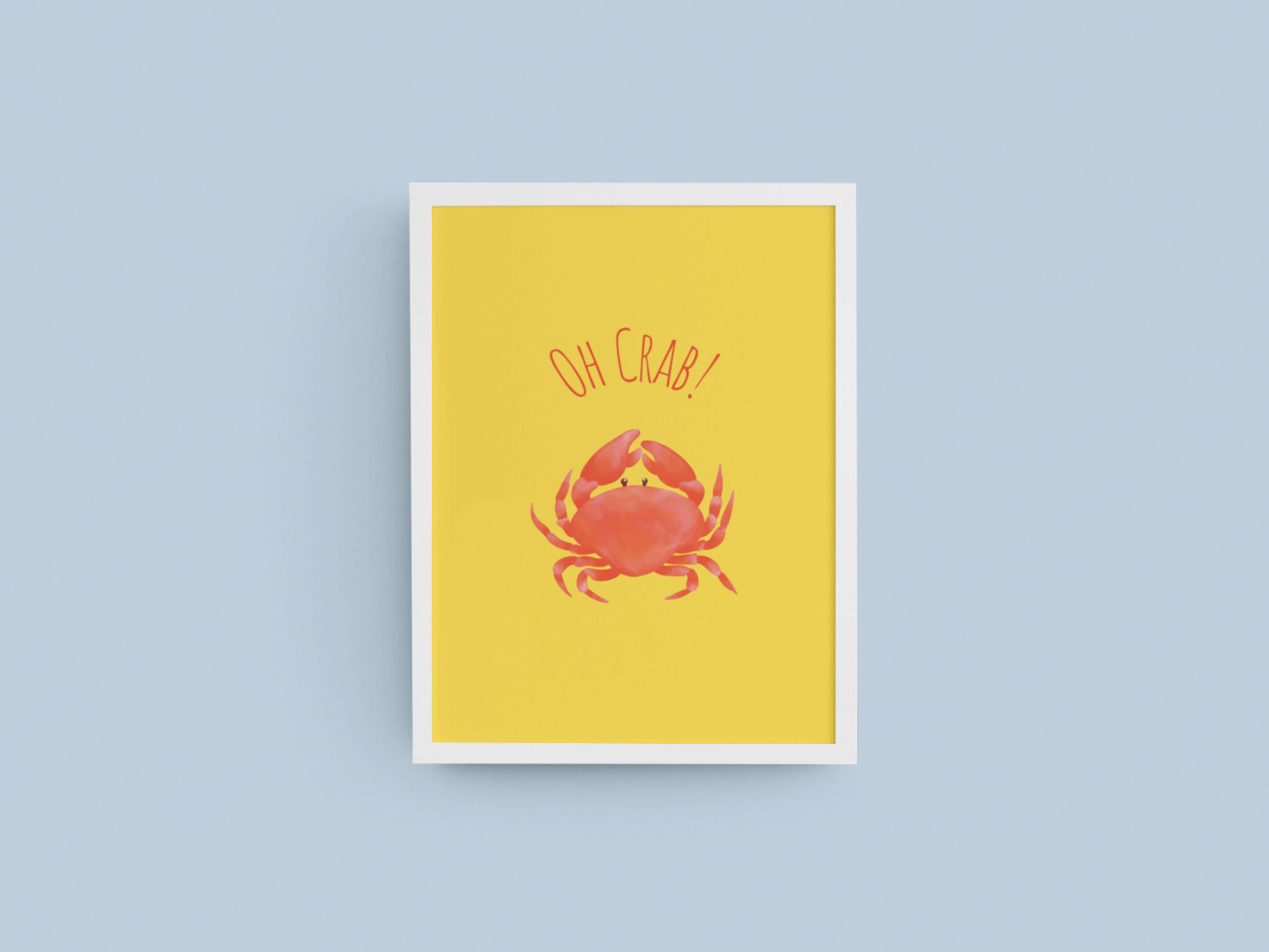 Oh Crab Funny Wall Art, Instant Download - Etsy