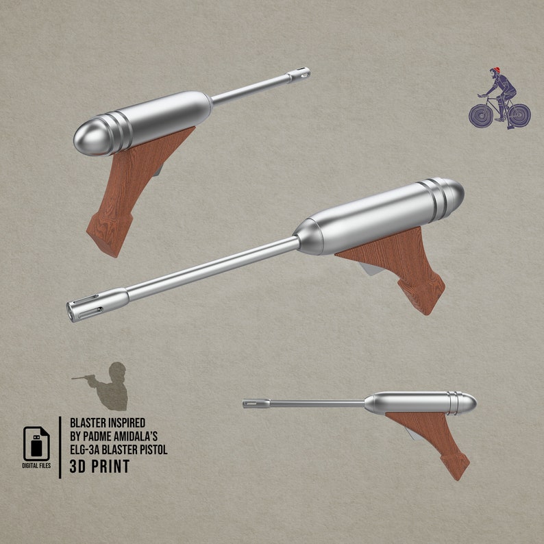 Cosplay 3D Printable Blaster Inspired by Padme Amidala's ELG-3A Pistol ...