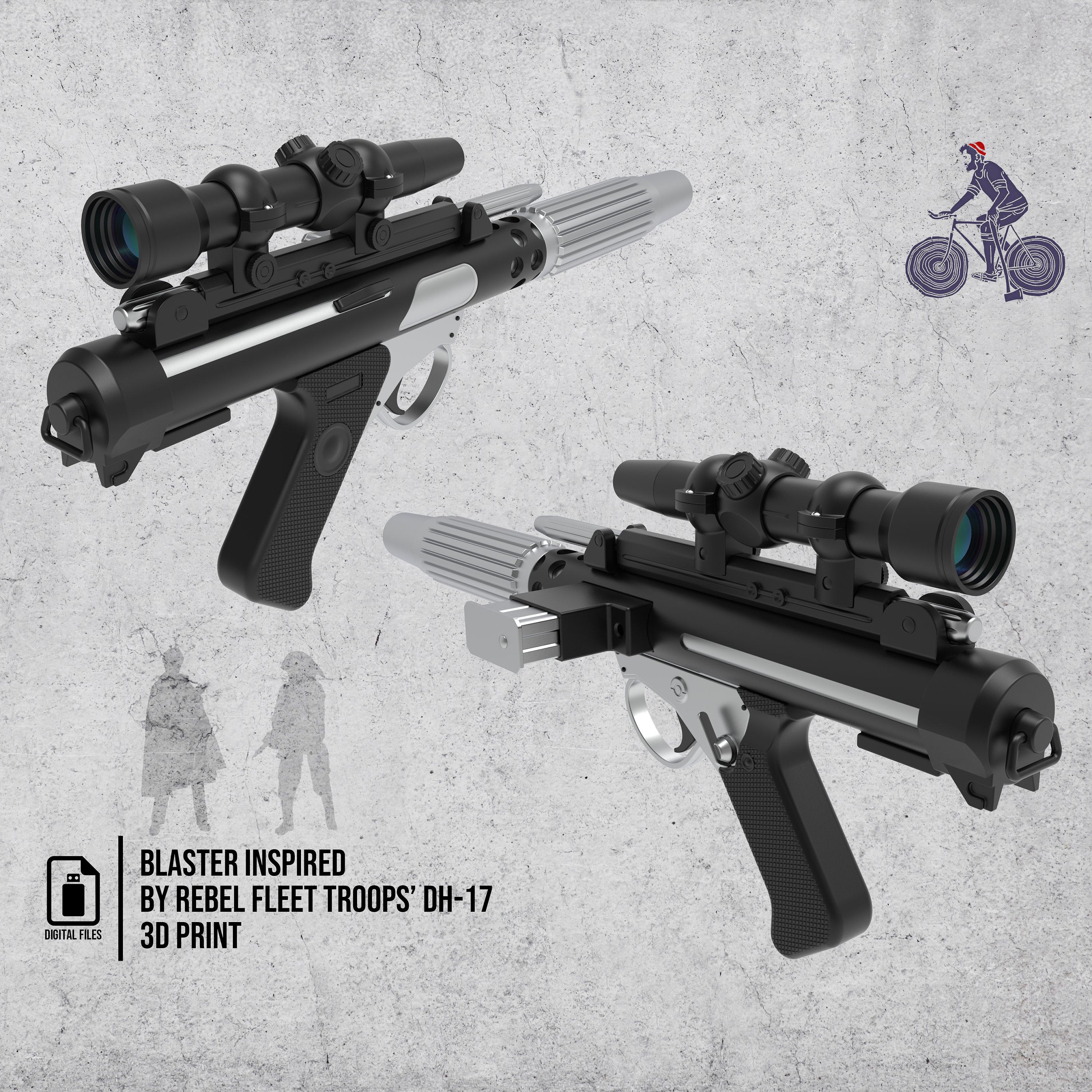 Cosplay 3D Printable Blaster Inspired by Rebel Troops' DH-17 Blaster ...