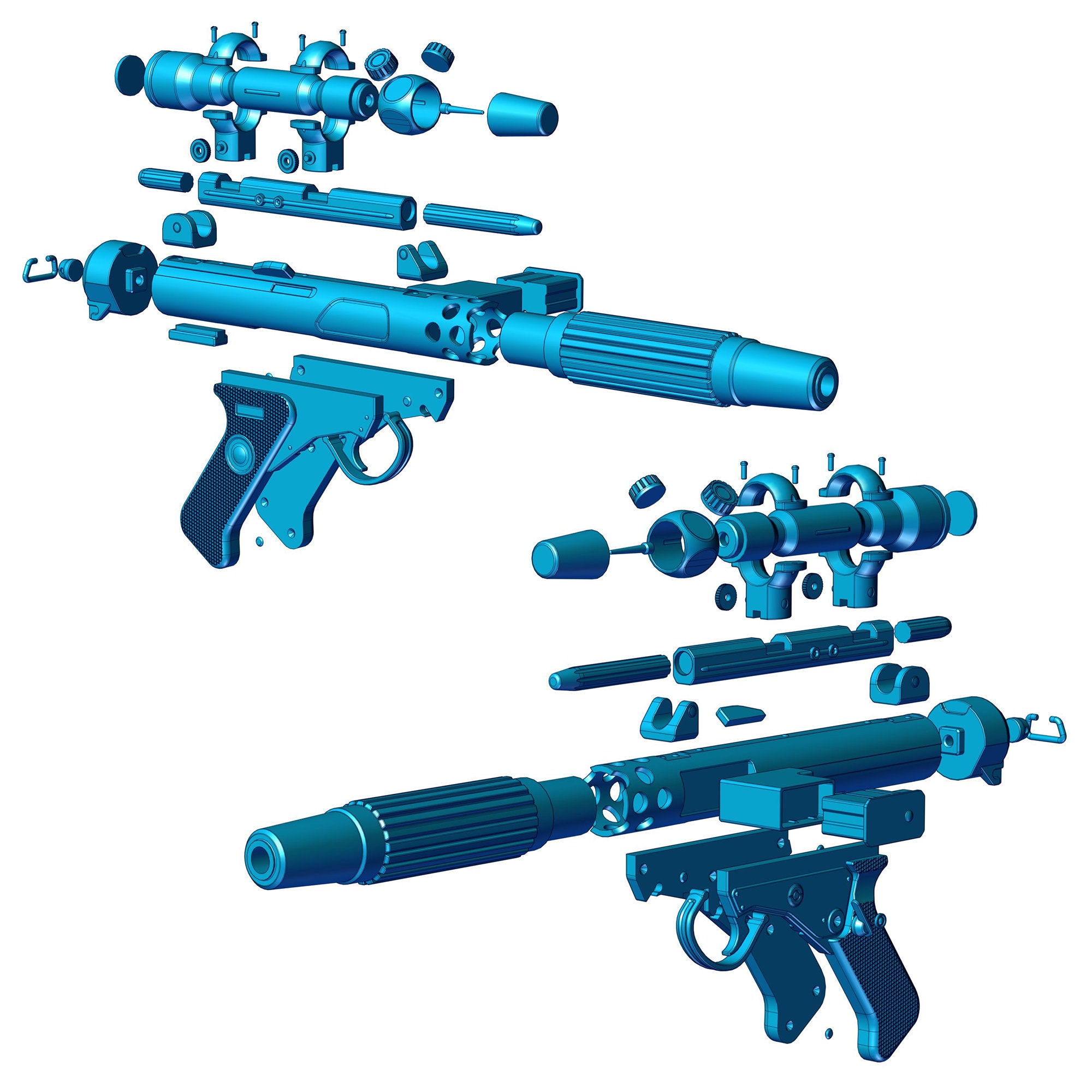 Cosplay 3D Printable Blaster Inspired by Rebel Troops' DH-17 Blaster ...