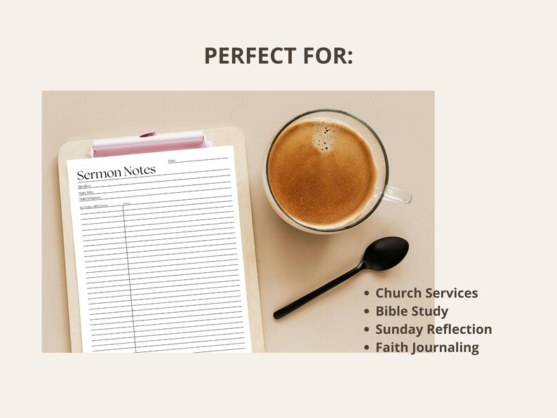 Sermon Notes Printable | Bible Study Notes | A4, A5 & Letter Size ...