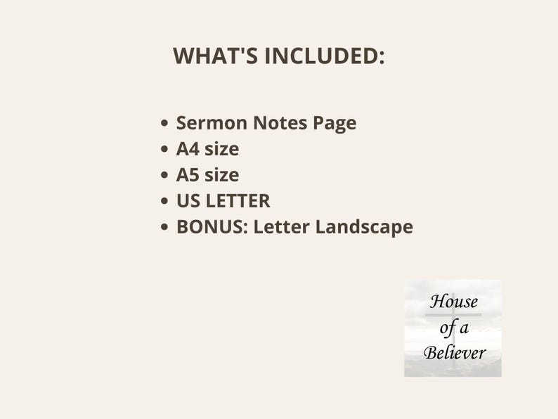 Sermon Notes Printable | Bible Study Notes | A4, A5 & Letter Size ...