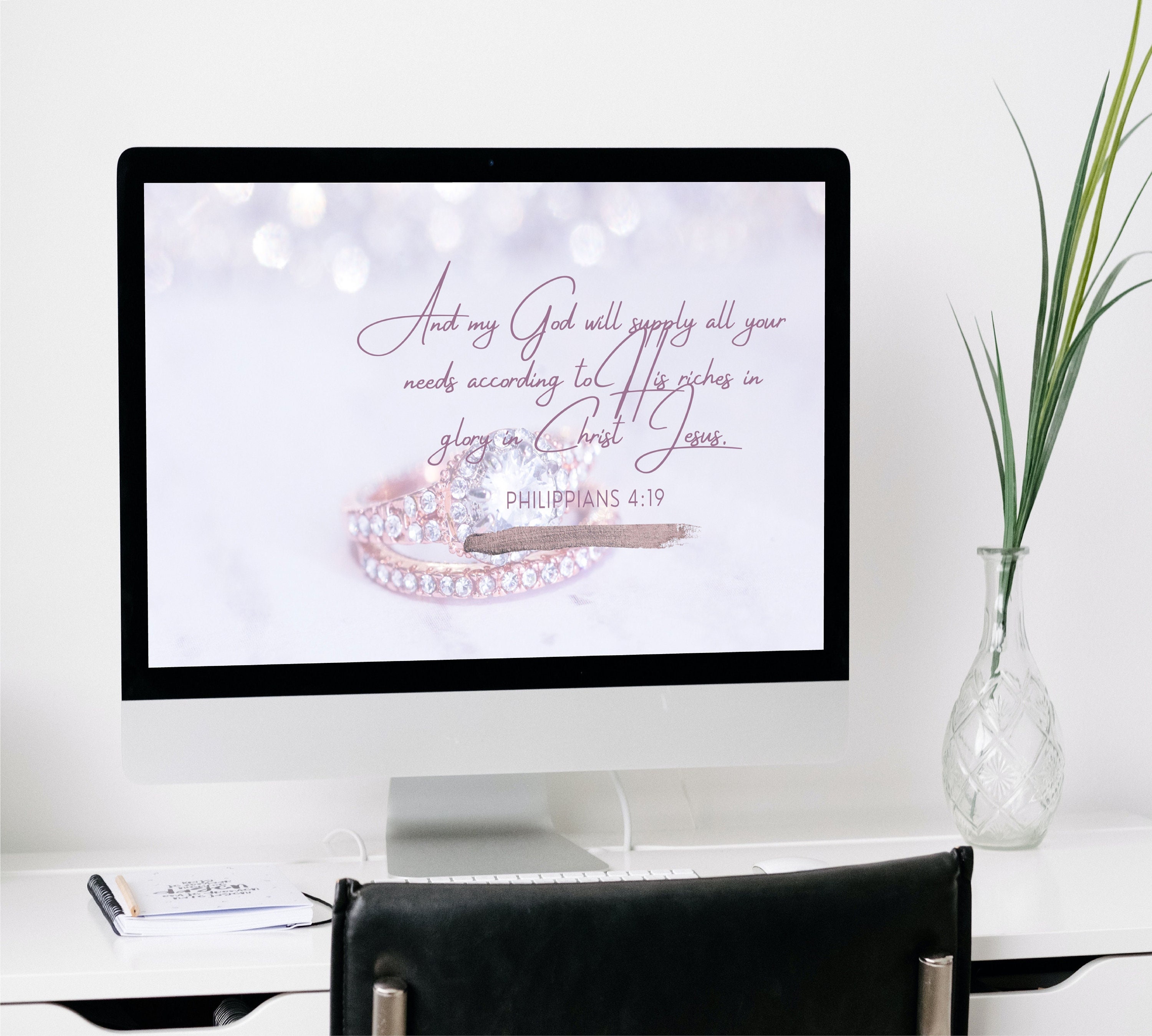 Christian Bible Verse Digital Wallpaper Luxury Aesthetic Desktop ...