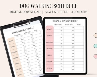 Dog Walking Digital Schedule - Etsy