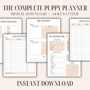 Complete Puppy Planner, New Puppy Planner Bundle, Dog Care Planner ...