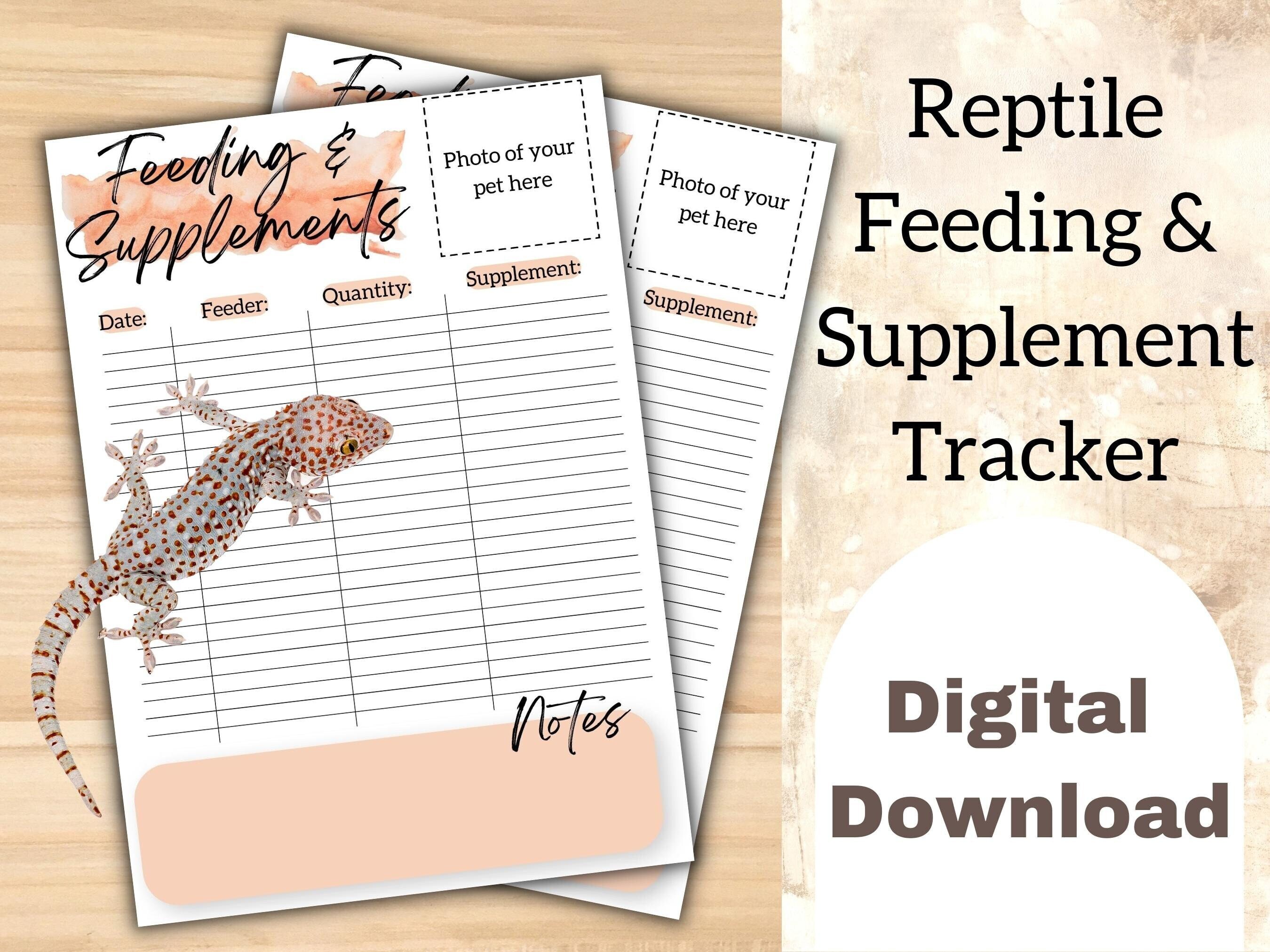Reptile Feeding Tracker, Pet Food Planner, Printable Feeding Schedule ...