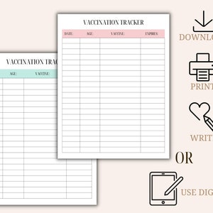 Pet Vaccination Log, Dog Vaccination Tracker, Pet Care Sheet, Printable ...