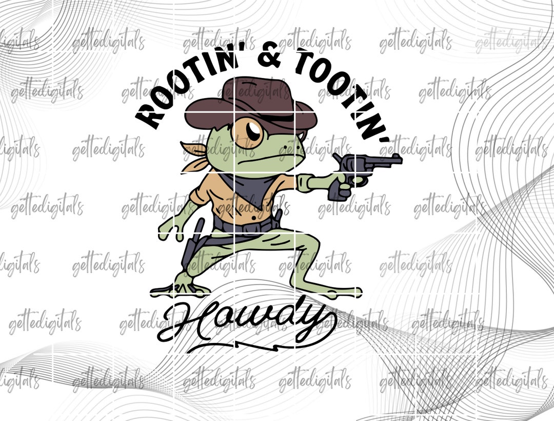 Funny Cowboy Frog PNG SVG - Western Toad Cowboy With Gun T-shirt PNG ...