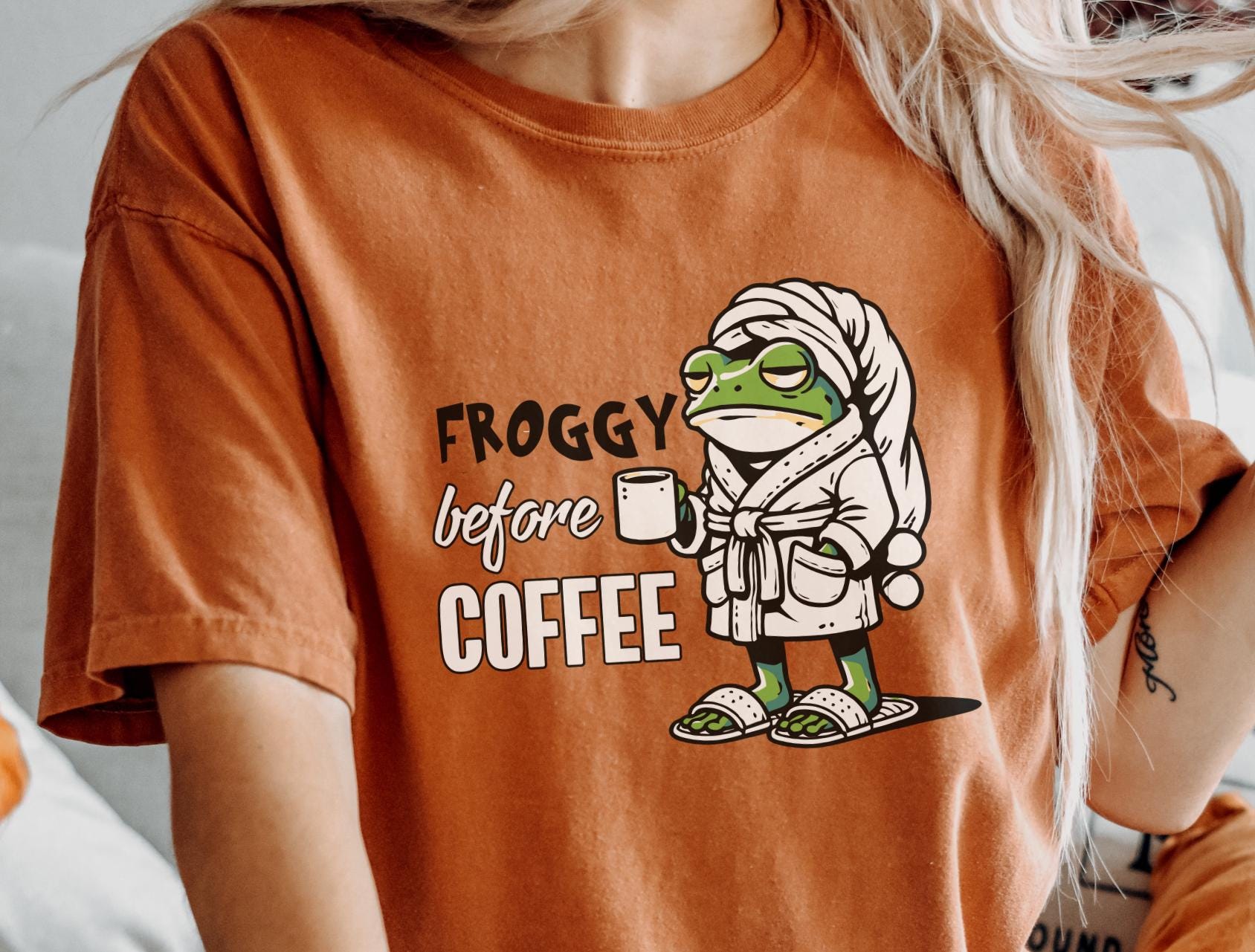 Froggy Before Coffee PNG - Toad Png, Funny Frog Png, Mama Png, Iced ...