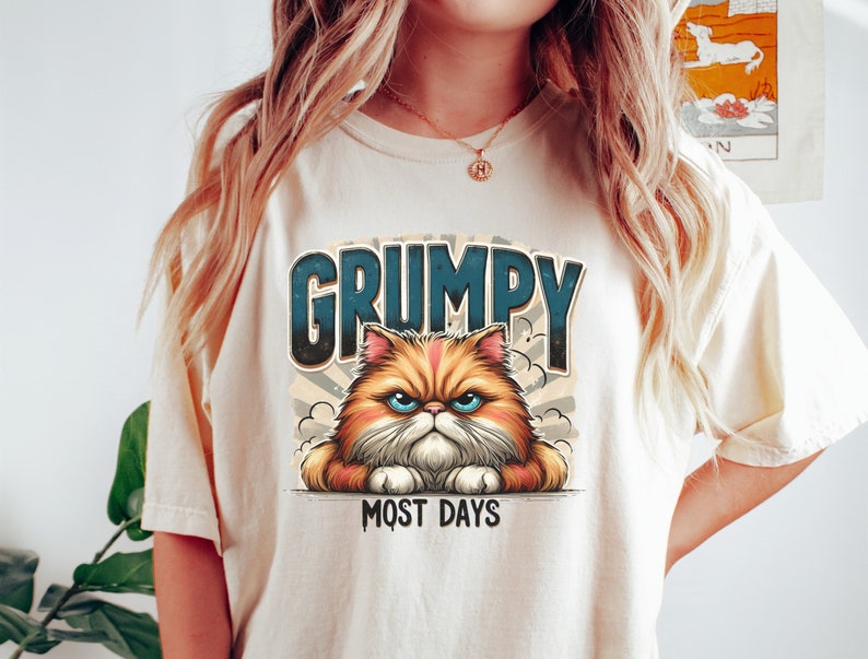Grumpy Most Days PNG - Funny Cat Lady PNG, Snarky Png, Funny Cat Lover ...