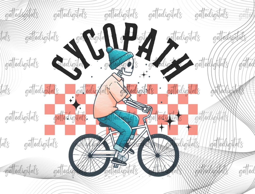 Cycopath PNG - Biking Skeleton Sublimation Design, Biking Skull T-shirt ...