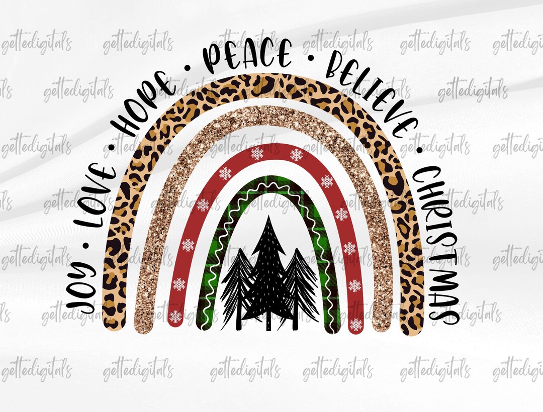 Merry Christmas Leopard PNG File Sublimation Design for - Etsy