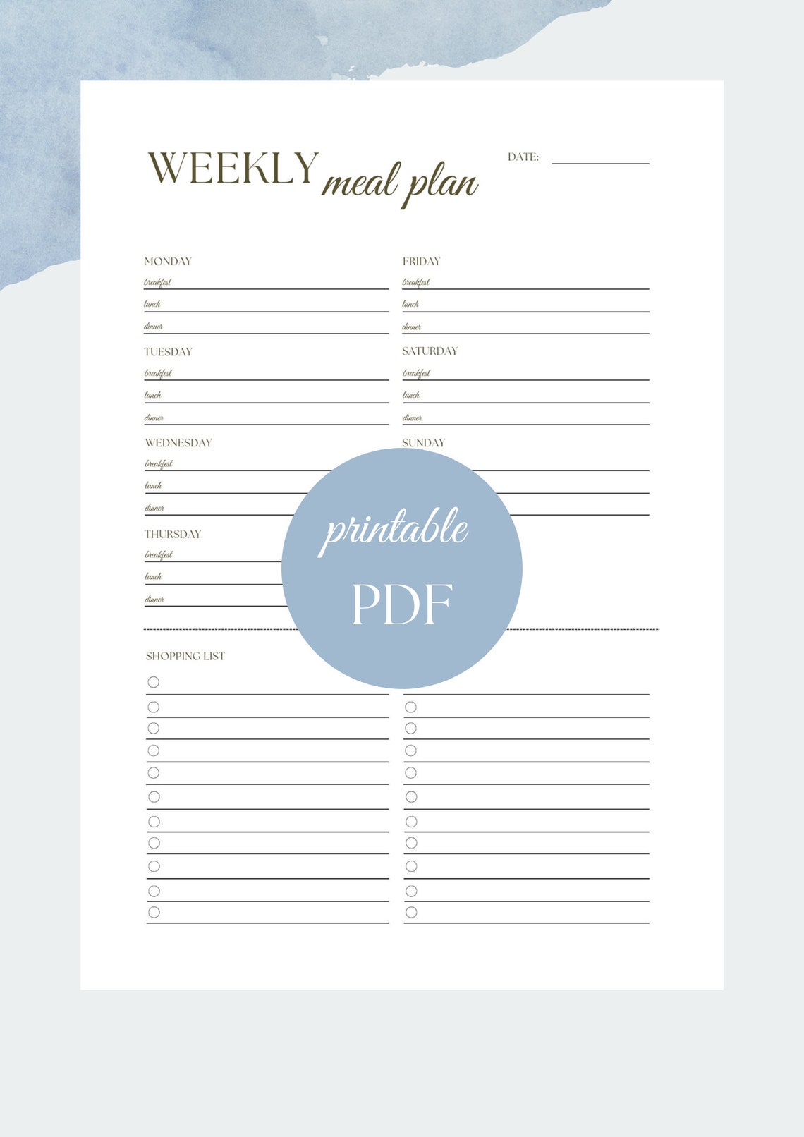 Weekly Planner Printable, Weekly Planner, Personal Weekly Planner ...