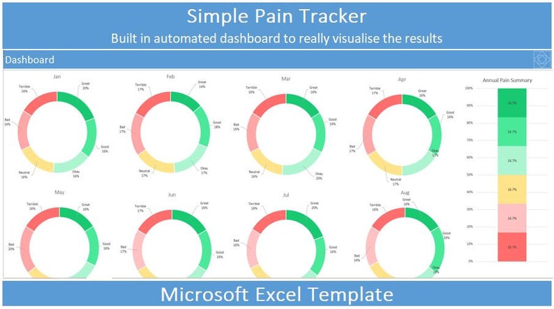 Simple Pain Tracker Template I Microsoft Excel I - Etsy