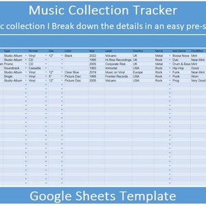 Music Collection Tracker Library for Vinyl, Tape, CD and More Google ...