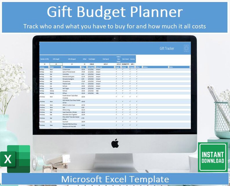 Gift Tracker Template I Microsoft Excel I Perfect for Christmas I - Etsy