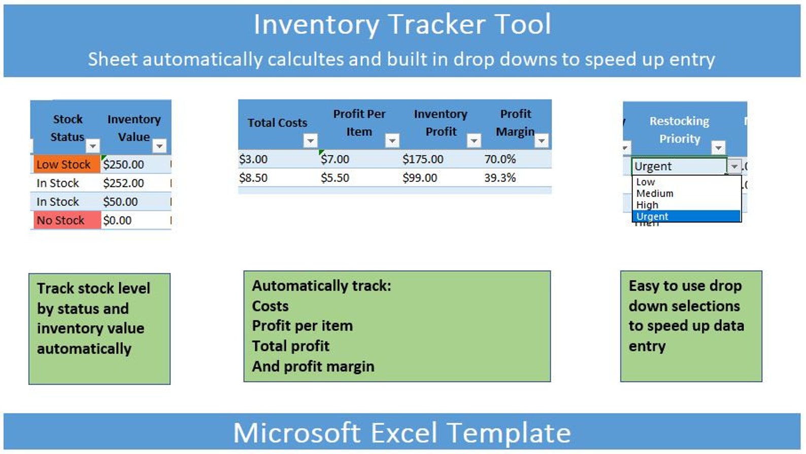 Inventory Tracker, Inventory Management Spreadsheet, Microsoft Excel ...