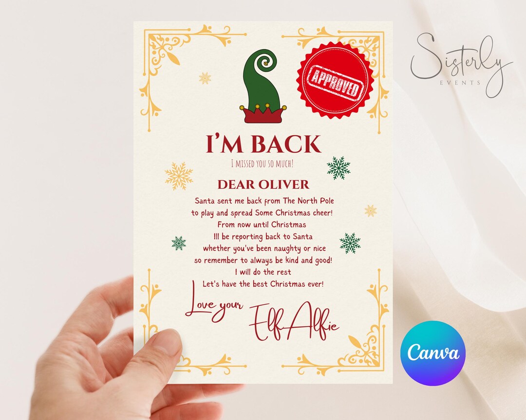 Elf Arrival Letter, Christmas Elf, Elf Certificate, Approved Christmas ...