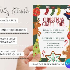 Christmas Crafts Fair Invitation Template, Christmas Market Leaflet ...