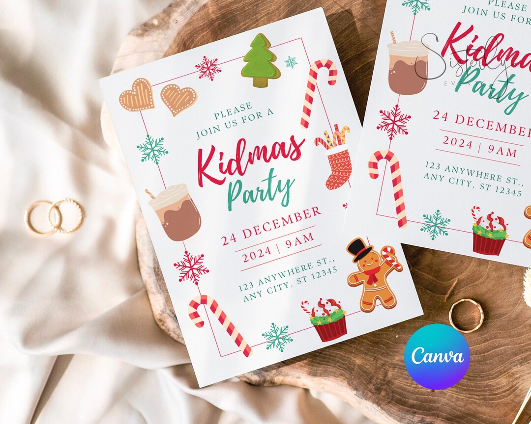 Kidsmas Party Invitation Template, Christmas Dress up Party, Kids ...
